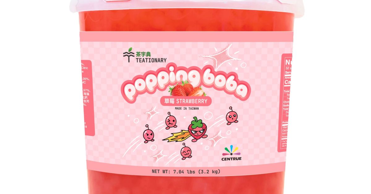 Strawberry Popping Balls (3.2kg x 4tubs) - Teationary USA